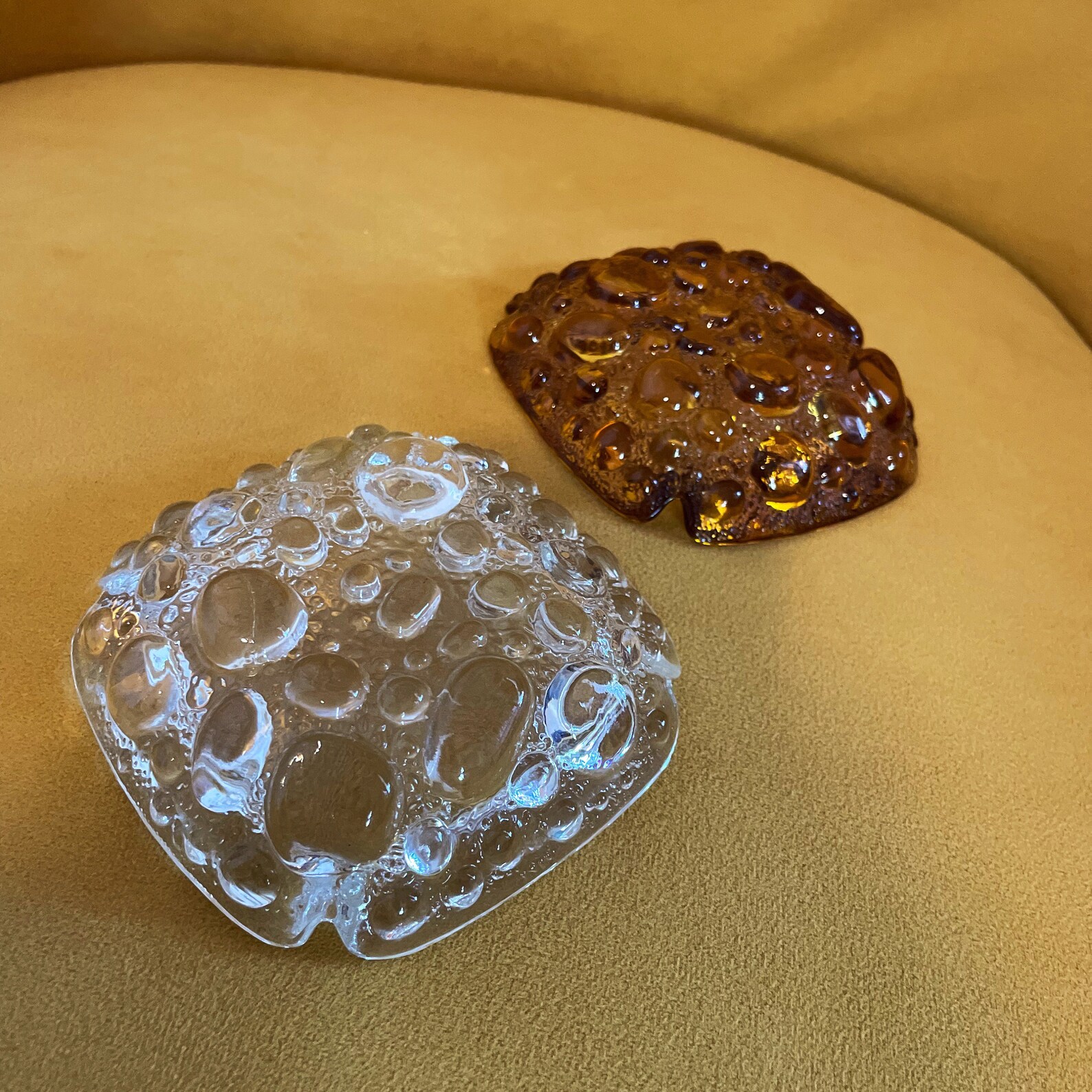 Vintage Libbey Glass Pebble Bubble Ashtrays - Etsy