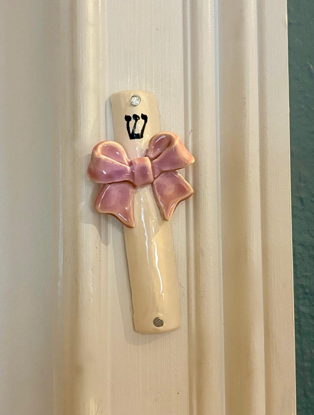 Handmade Ceramic Pink Bow Mezuzah - Etsy