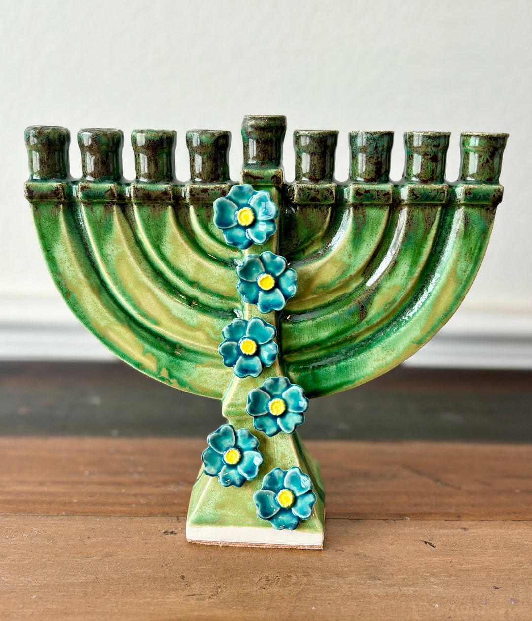 Handmade Ceramic Flowers Menorah - Etsy