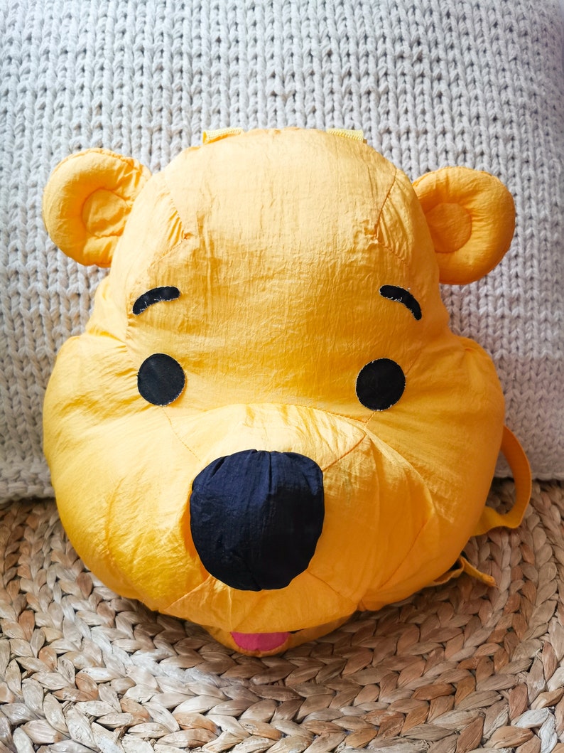 RARE 90's Winnie the Pooh Plush Parachute Fabric Backpack - Etsy