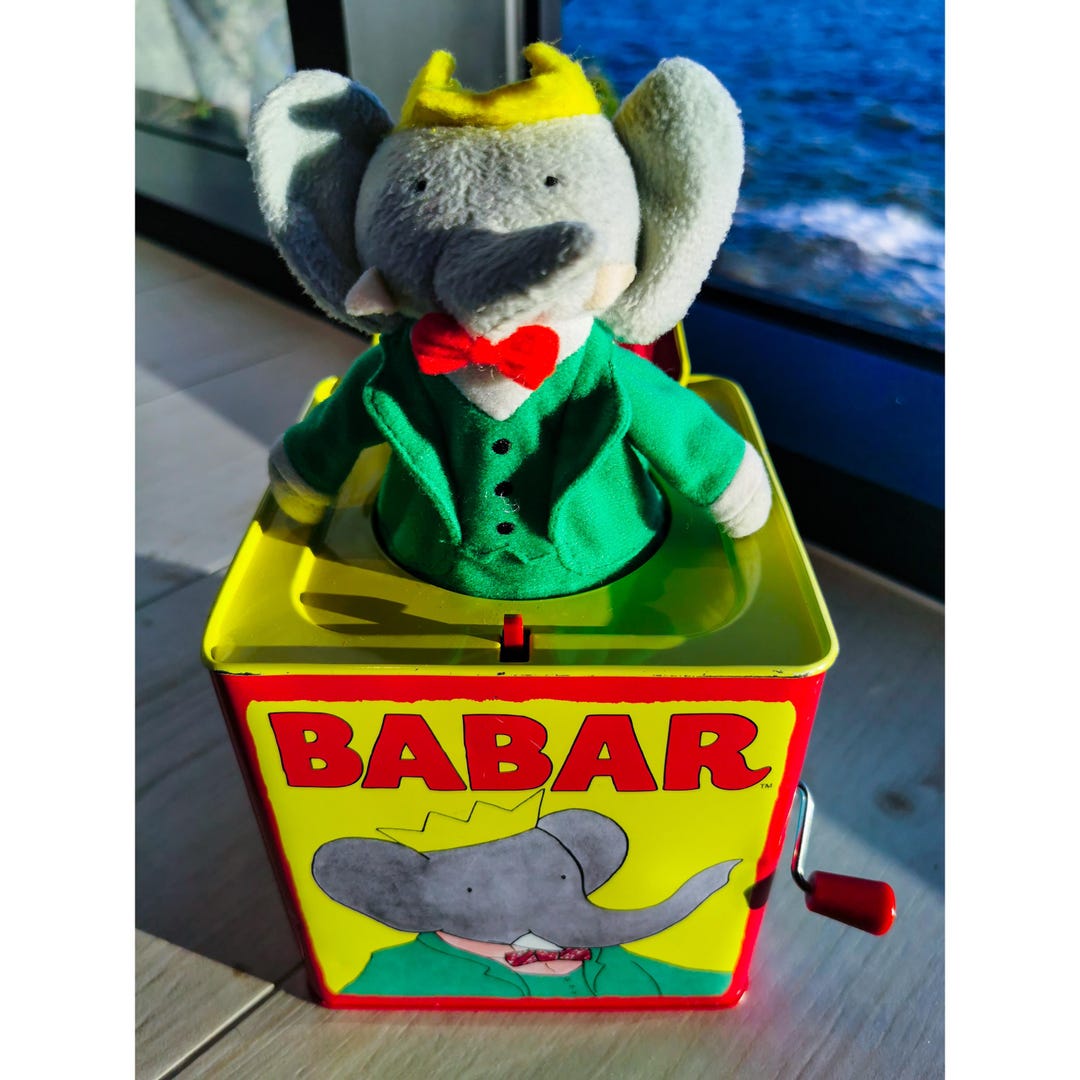 Vintage Babar Jack in the Box Musical Toy - Etsy