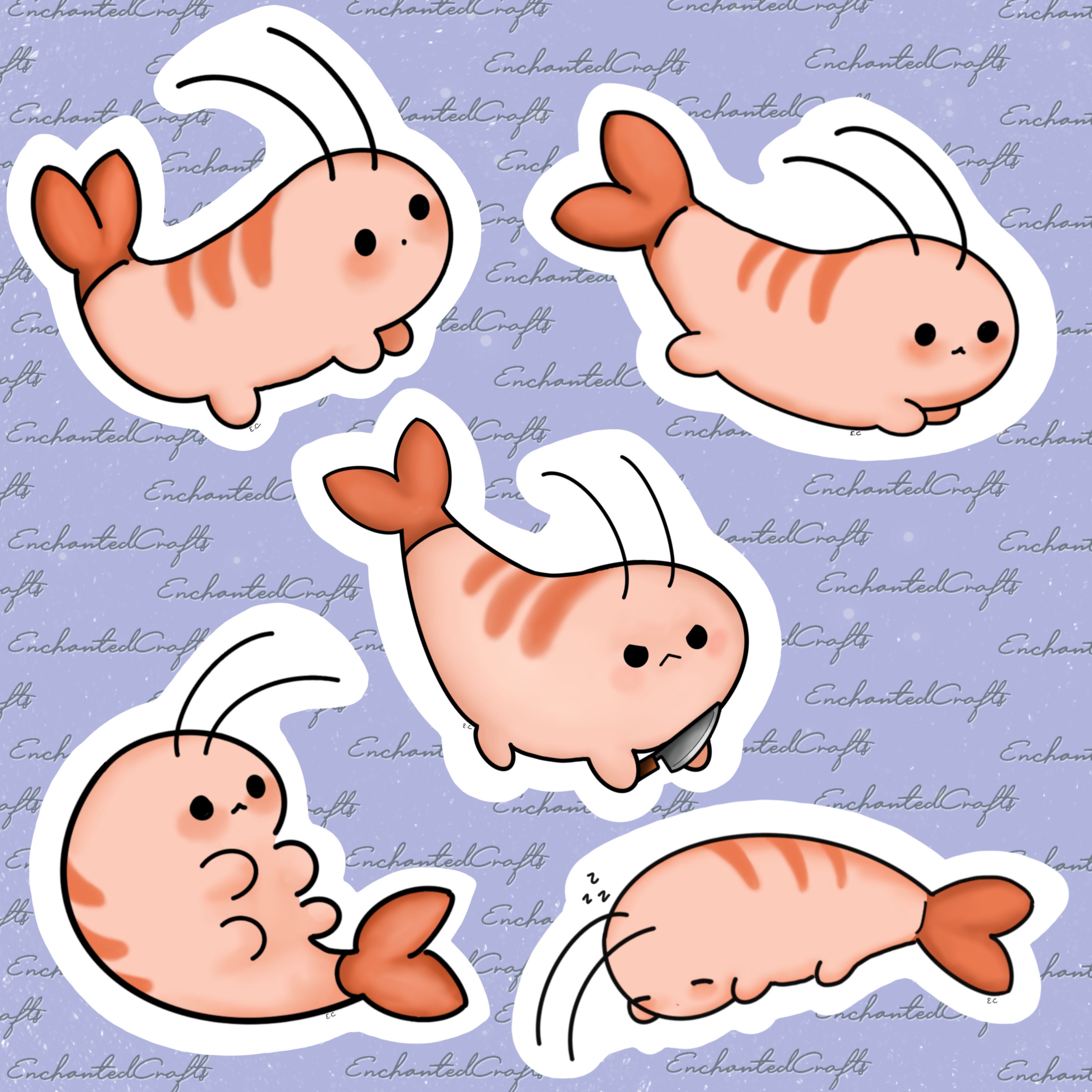 Skrimp/waterproof/laminated Sticker - Etsy