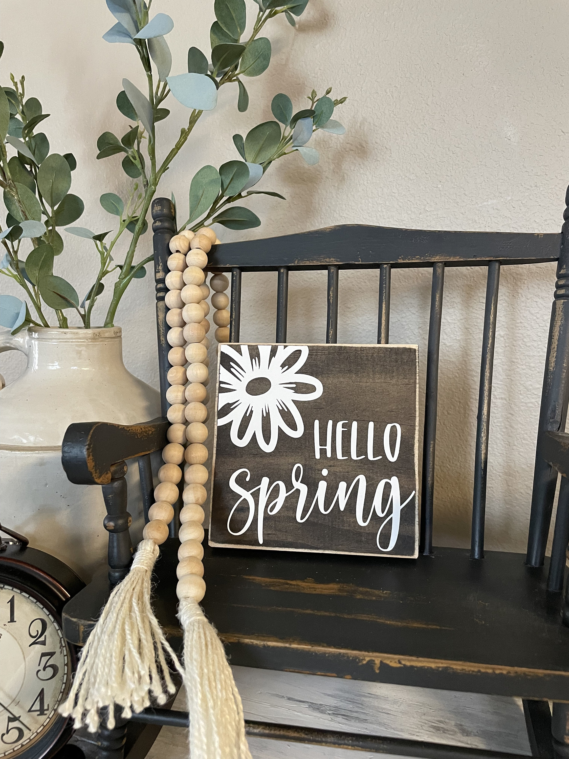 Spring Wood Sign, Hello Spring, Small Wood Sign, Gift Idea, Home Decor ...