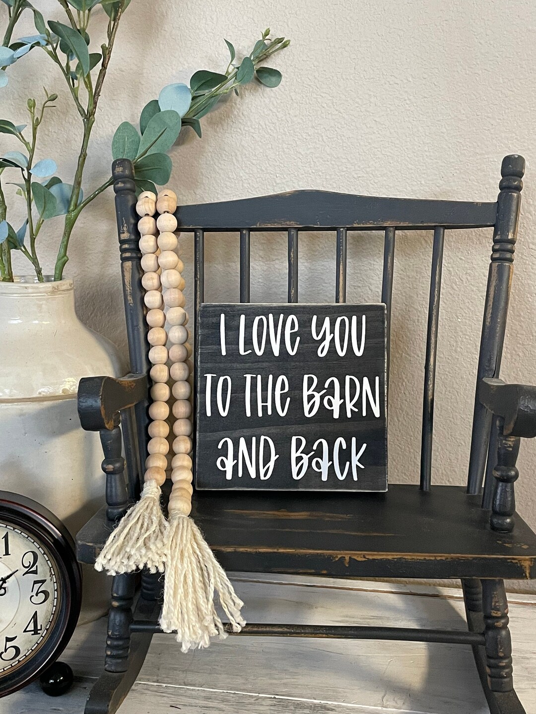 Farmhouse Wood Sign | I Love You to the Barn and Back | Home Decor - Etsy