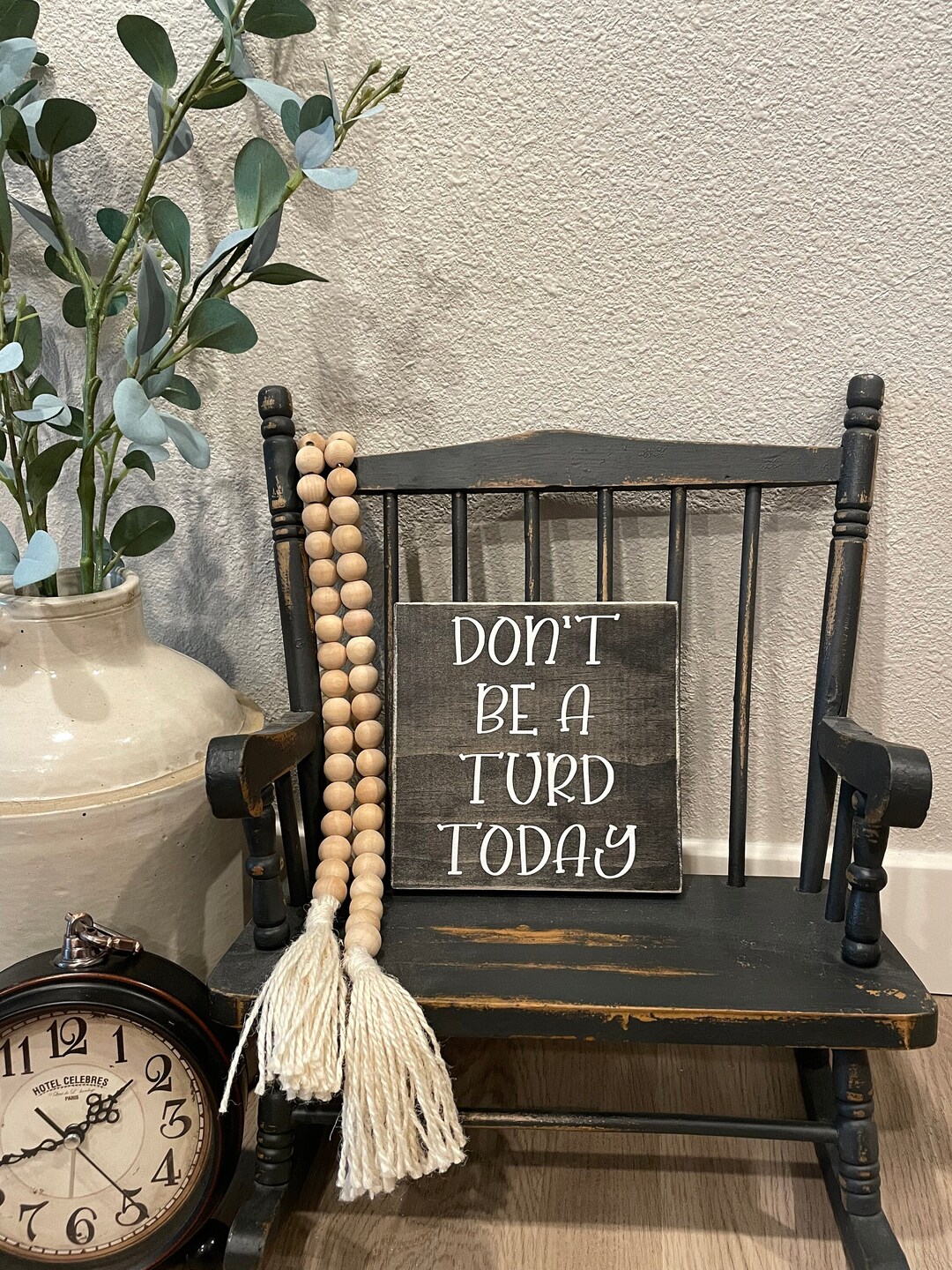 Bathroom Wood Sign, Don't Be a Turd Today, Home Decor, 5.5"x5.5" Small ...