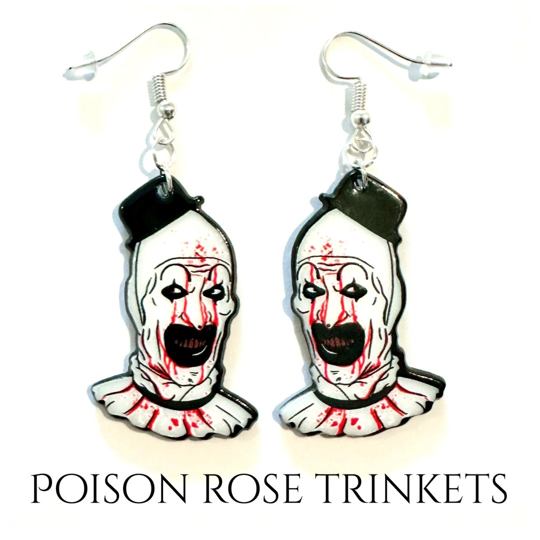 Handmade Art the Clown Terrifier Earrings Emo Goth Halloween Horror - Etsy