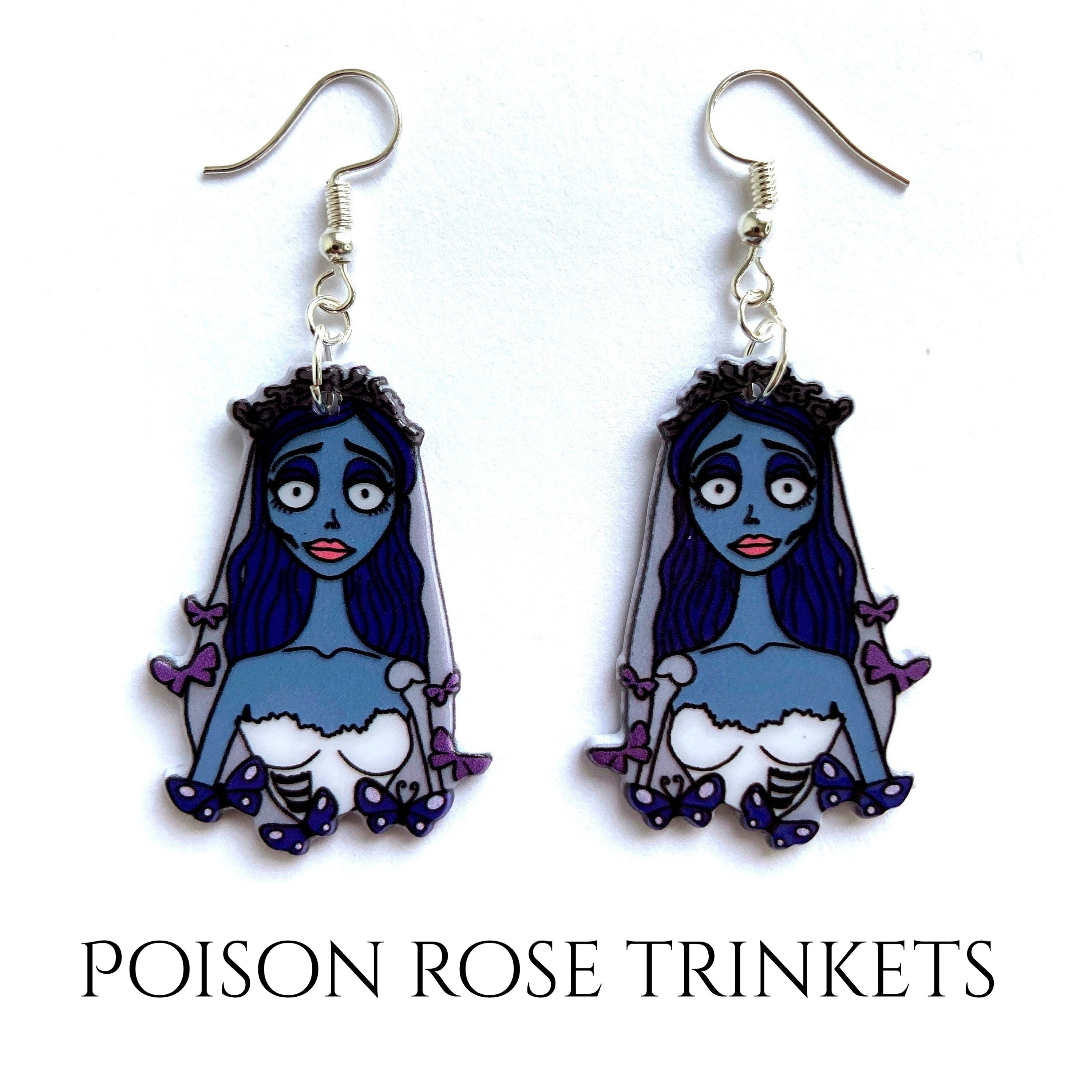 Handmade Corpse Bride Emily Earrings Tim Burton Emo Goth - Etsy UK