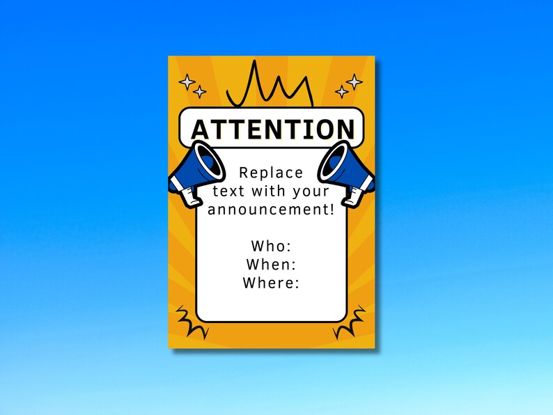 General Announcement Flyer, Printable, Edit in Canva, Event Flyer, DIY ...