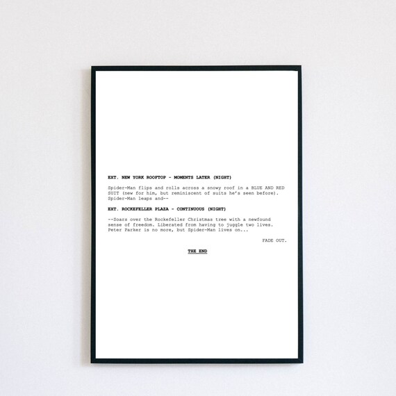 Spider-man No Way Home Ending Screenplay - Etsy