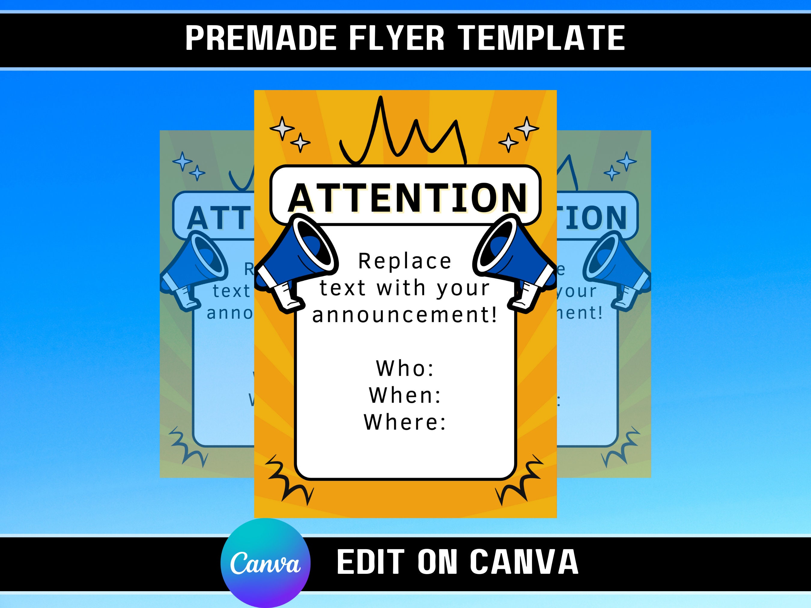 General Announcement Flyer, Printable, Edit in Canva, Event Flyer, DIY ...