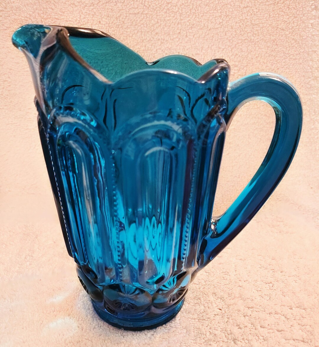 Vintage Colonial Bue Moon & Stars Pitcher - Etsy