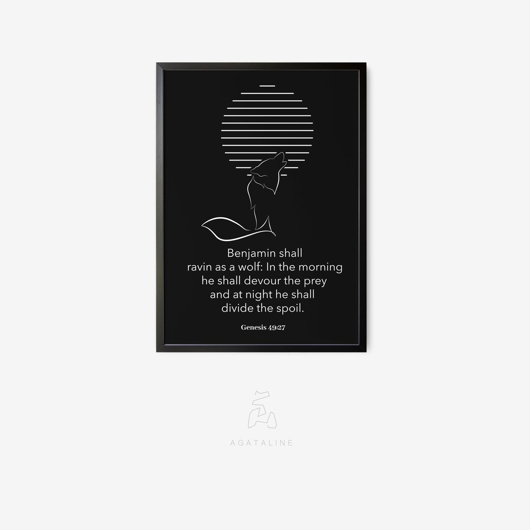 Wolf Bible Verse Wall Art | Genesis 49:27 Print (digital Download) - Etsy