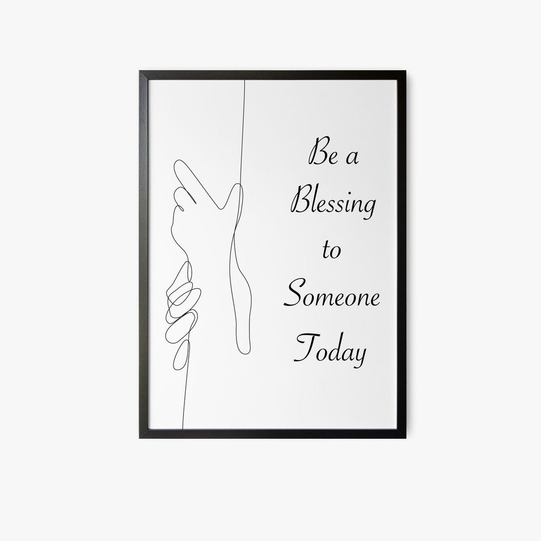 Helping Hand Line Art Print | Blessing Quote (instant Download) - Etsy