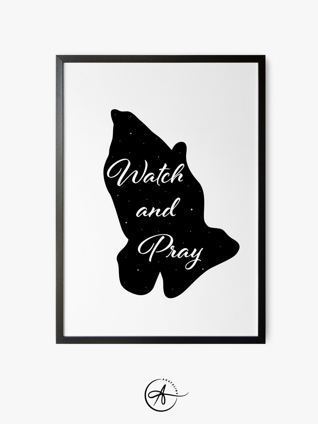 Bible Verse of the Day Wall Art Watch and Pray Praying Hands Verse of ...