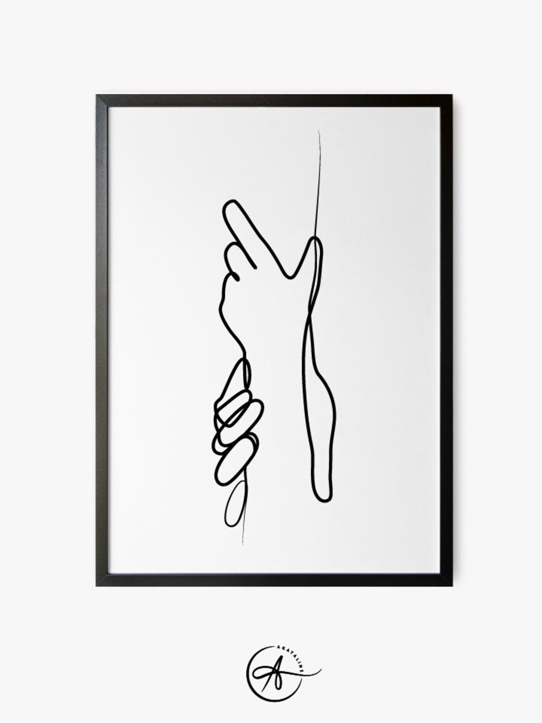 Helping Hand Line Art One Line Art One Line Drawing DIGITAL DOWNLOAD ...