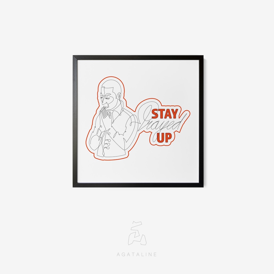 Praying Line Art Print | Christian Faith | Religious Wall Decor ...