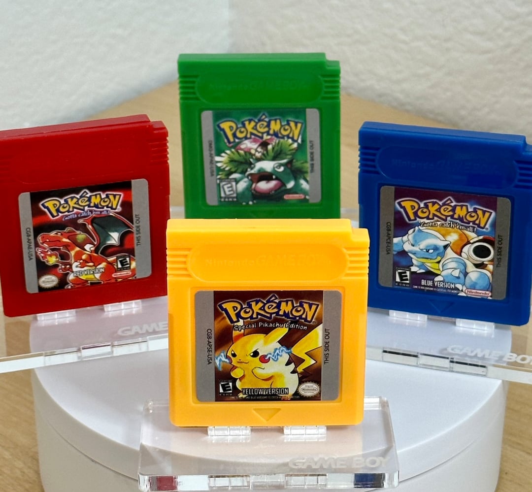 Nintendo Gameboy Pokemon Blue, Green in English, Red & Yellow GB Cart ...