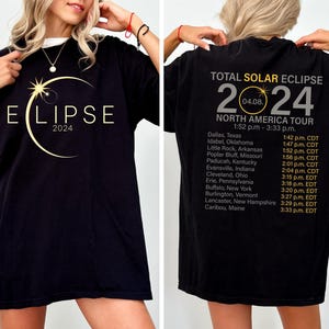 Comfort Colors® Total Solar Eclipse 2024 Shirt, Double-sided Shirt ...