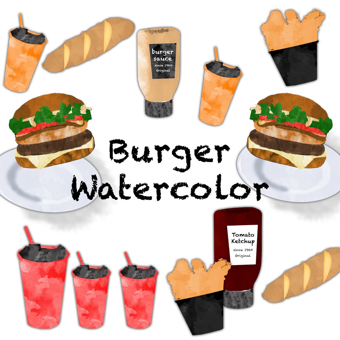 Burger Clip Artfast Food Clipart Burger Graphics Food - Etsy