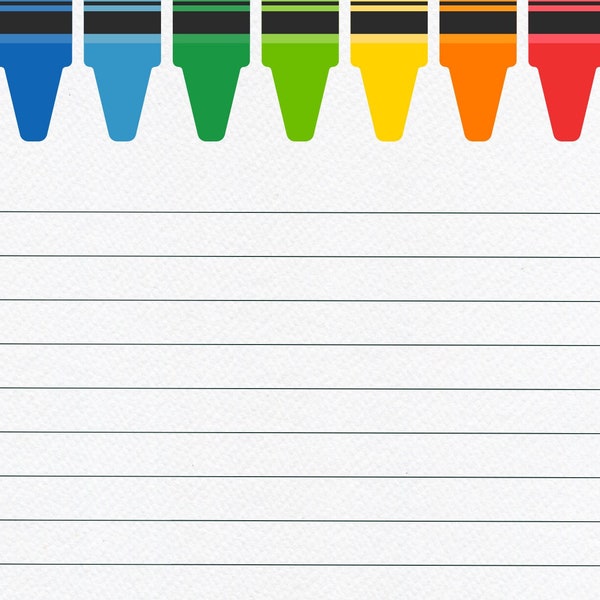 Personalized Colorful Crayons Teacher Notepad Cute Design Useful ...