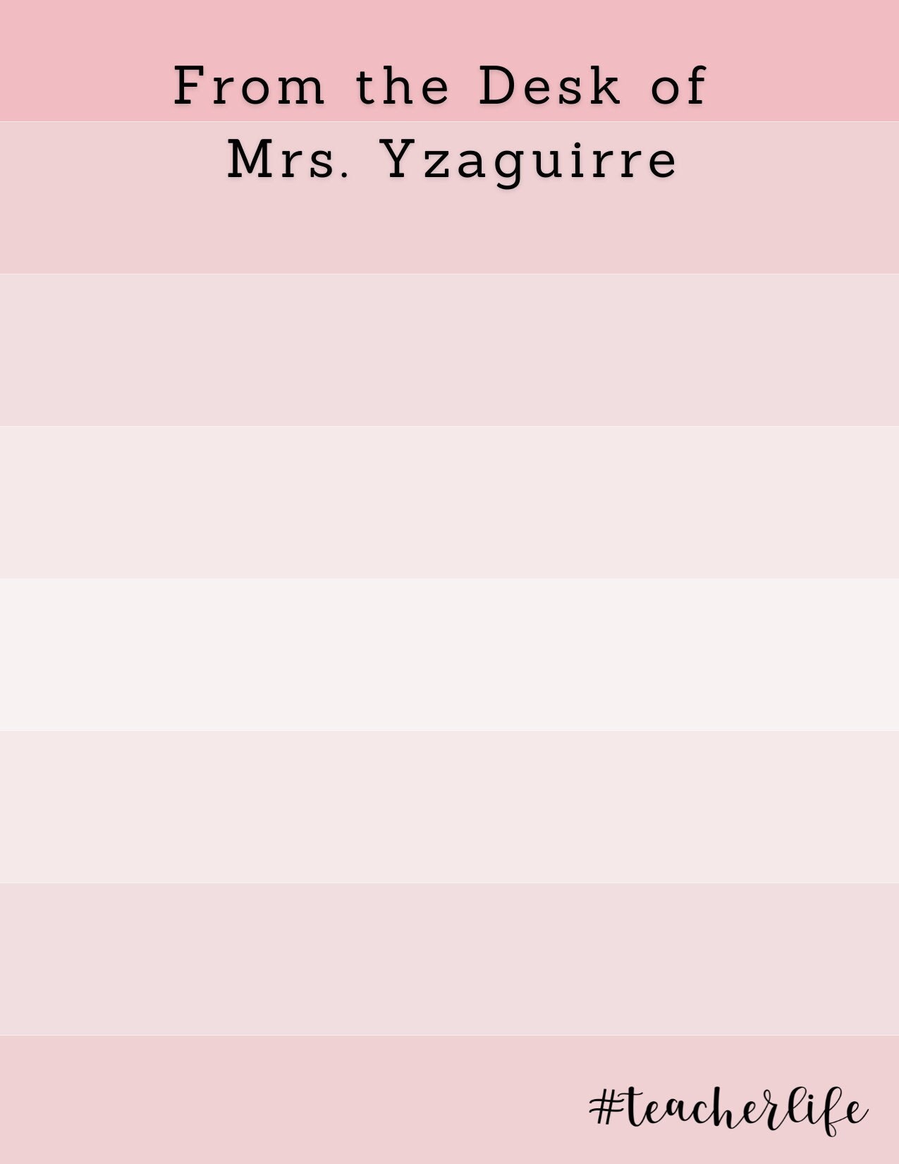 Personalized Shades of Pink Teacher Life Teacher Notepad | Cute Design ...