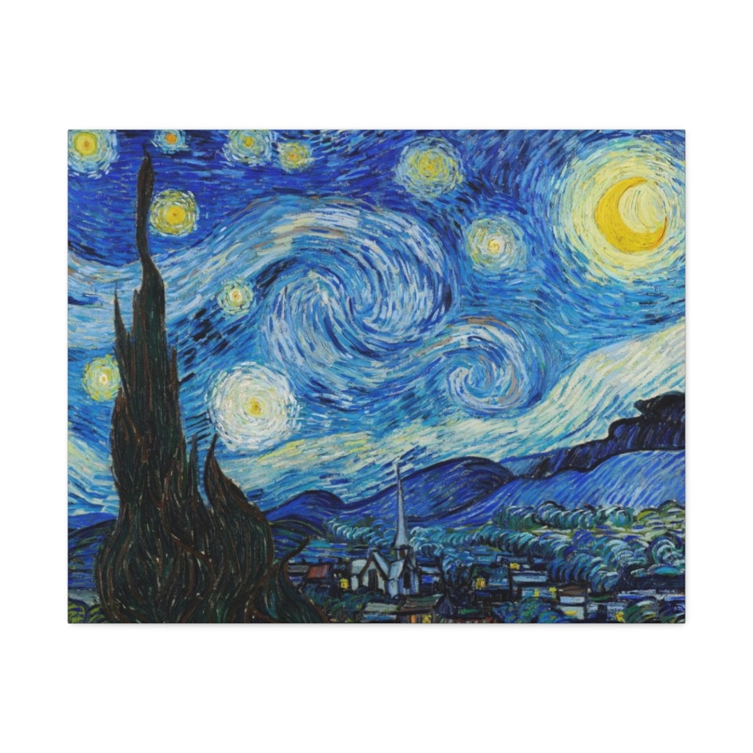Vincent Van Goghs' Starry Night on Stretched Canvas - Etsy