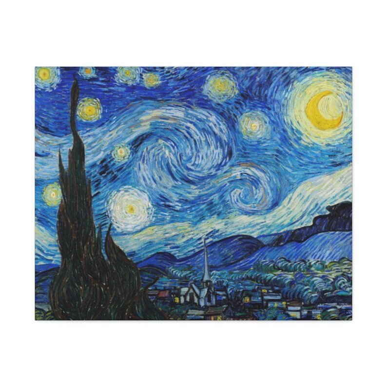 Vincent Van Goghs' Starry Night on Stretched Canvas - Etsy