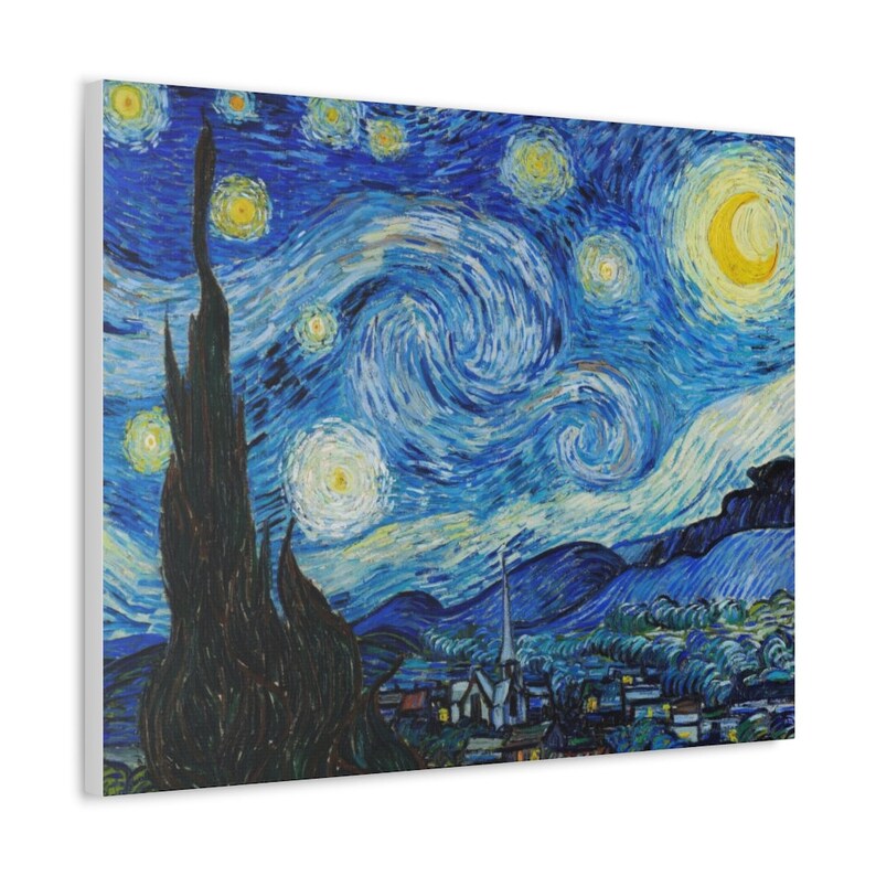 Vincent Van Goghs' Starry Night on Stretched Canvas - Etsy