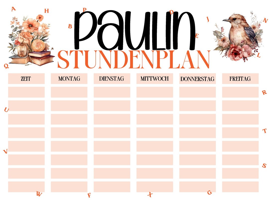 Personalized Timetable, School Enrollment, School, Wipeable Timetable ...