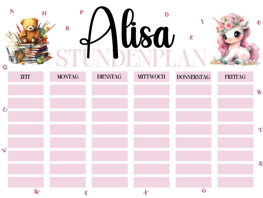 Personalized Timetable, School Enrollment, School, Wipeable Timetable ...