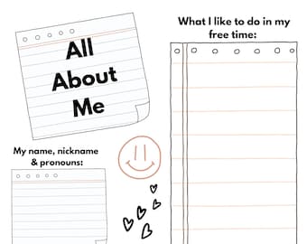 All About Me Packet - Etsy