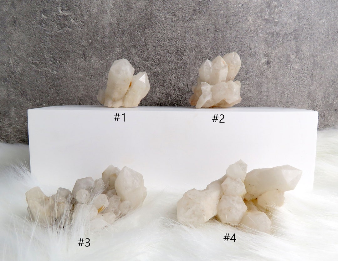White Milky Candle Quartz Point Clusters Sprouting Extra Small XS From ...