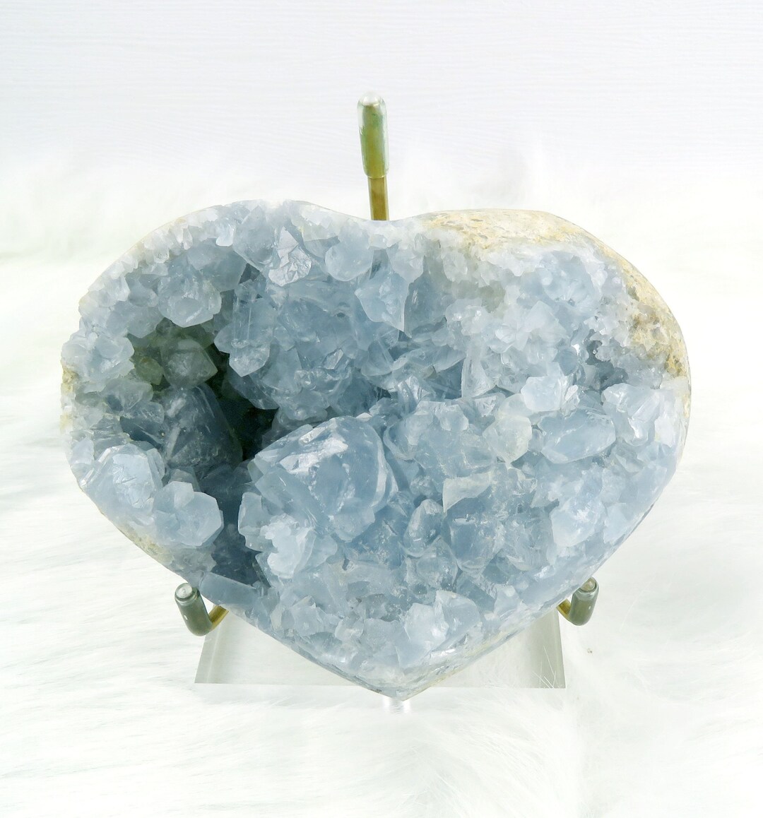Beautiful Large Size Celestite Celestine Druzy Heart Shape Geode ...