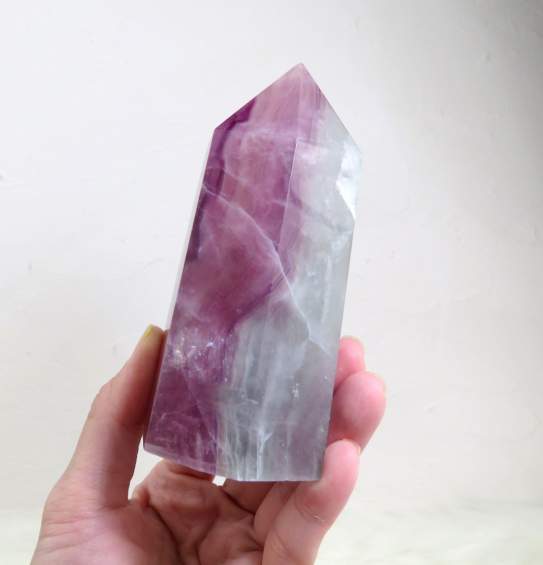 Watermelon Magenta Light Green Fluorite Tower Point Translucent Extra ...