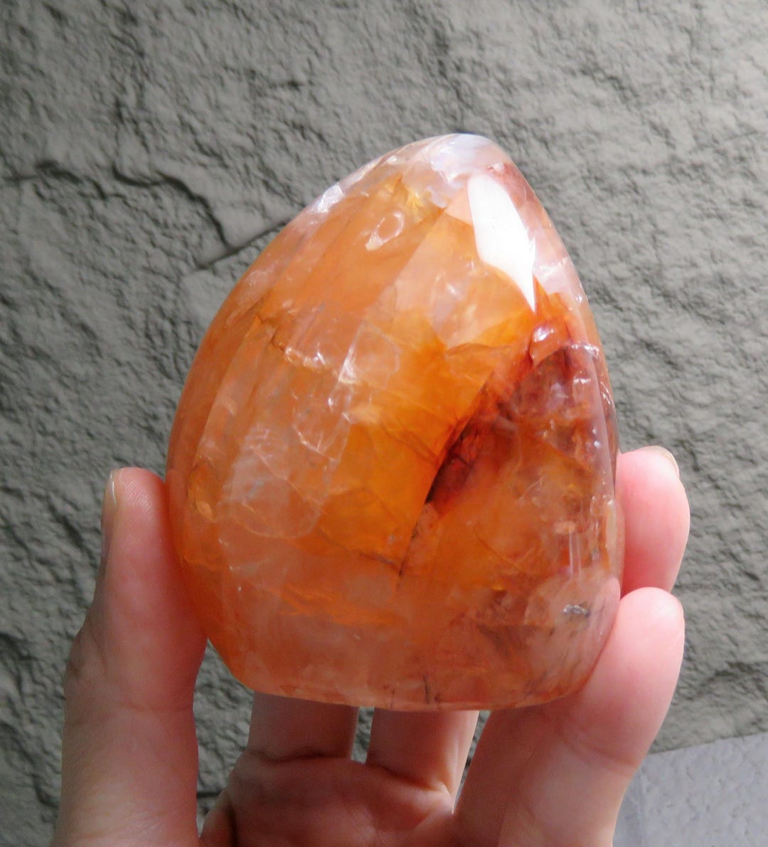 Red Tangerine Hematoid Quartz Freeform Book Weight Root Sacral Chakra ...