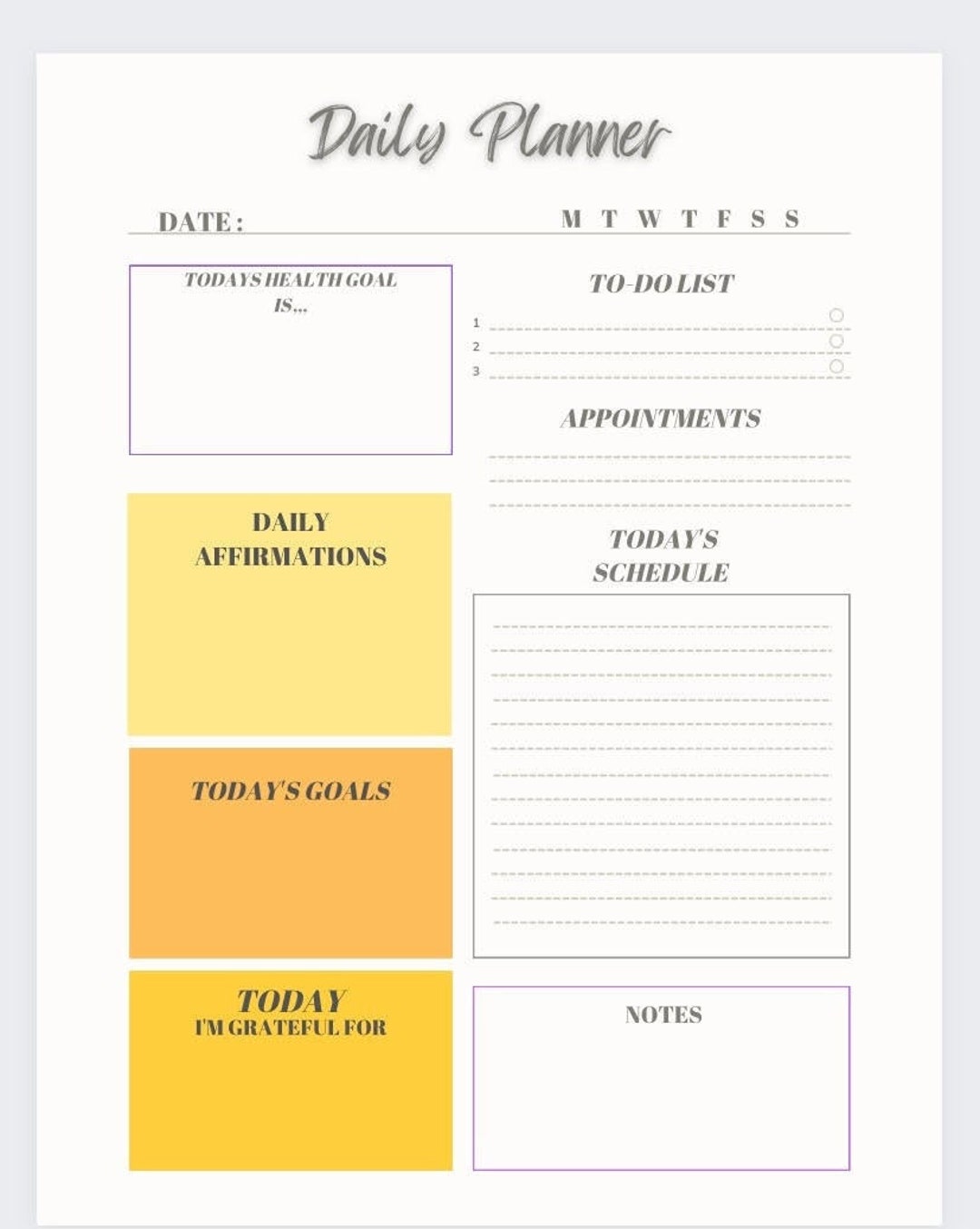 Daily Digital Planner - Etsy