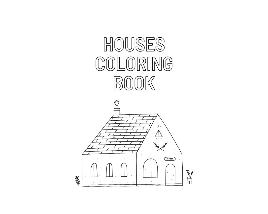 Houses Coloring Book, Coloring Book for Adults, Coloring Book for ...