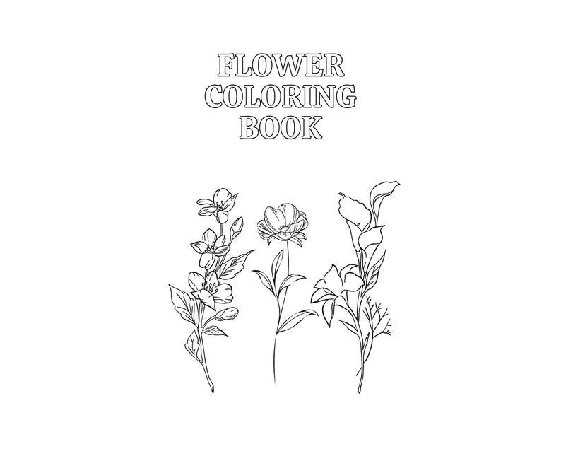 Flower Coloring Book, Activity Coloring Book, Adult Coloring Book, Kids ...