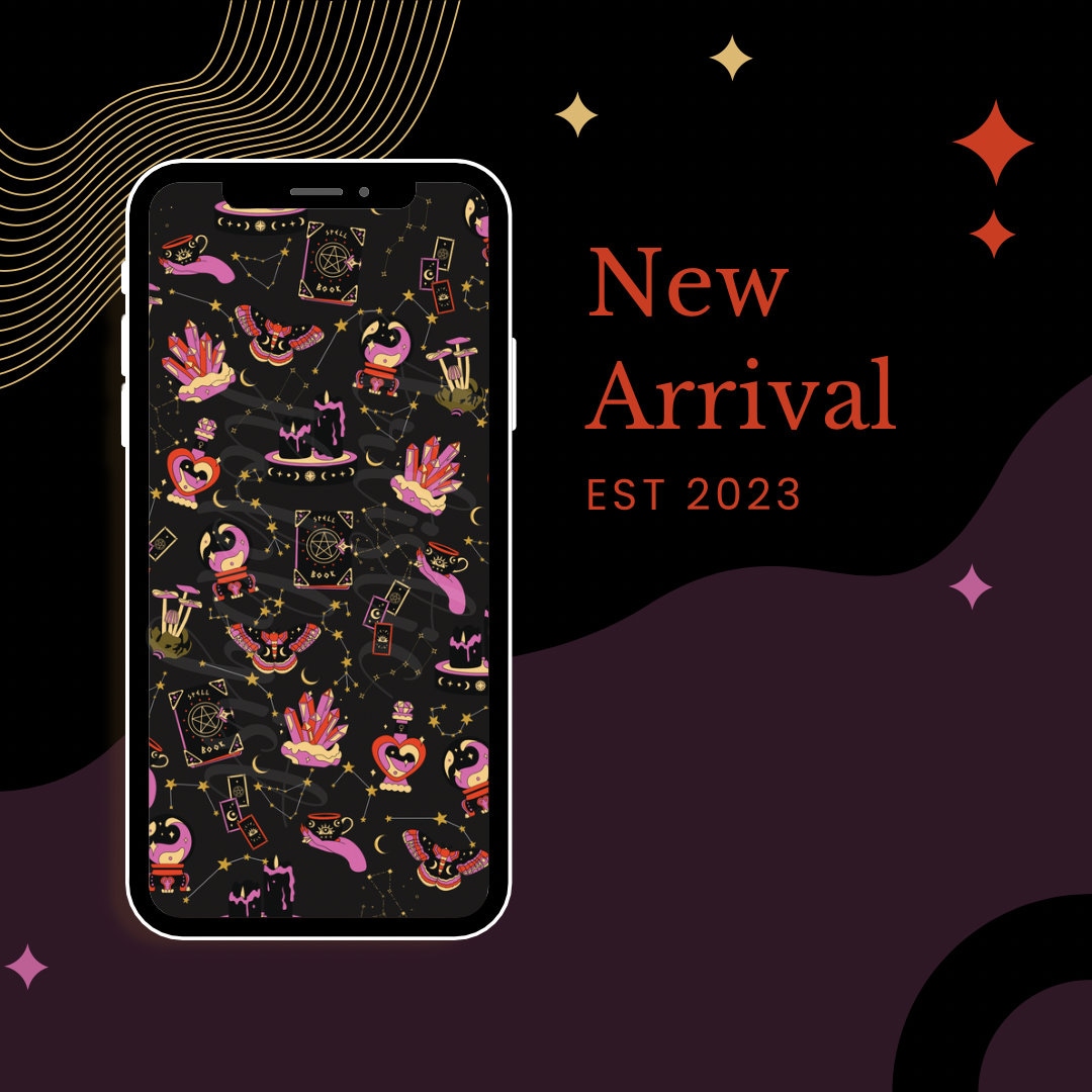 Spell Book Phone Lock Screen, Spell Book Home Screen, Celestial, Witchy ...