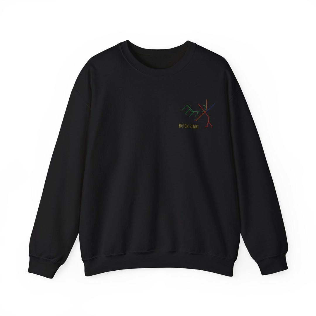 Boston Subway Map-inspired Sweatshirt, Subway / Underground / Transit ...