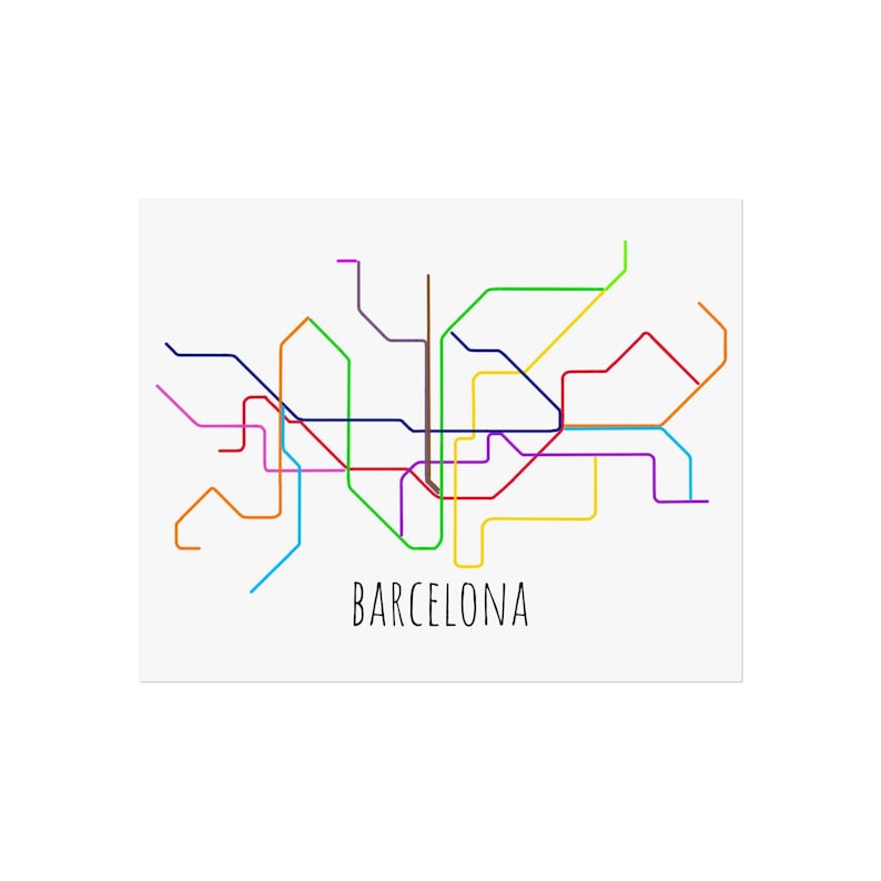 Barcelona Metro Map, Line Drawn and Unique, Perfect for the Railway ...