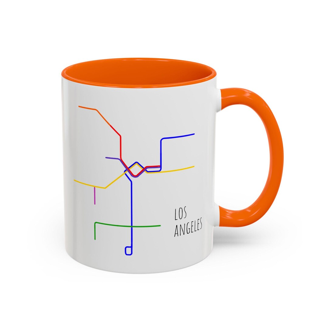 Coffee Mug, Los Angeles Metro Rail Branded Minimalist Stylish Tea Cup ...