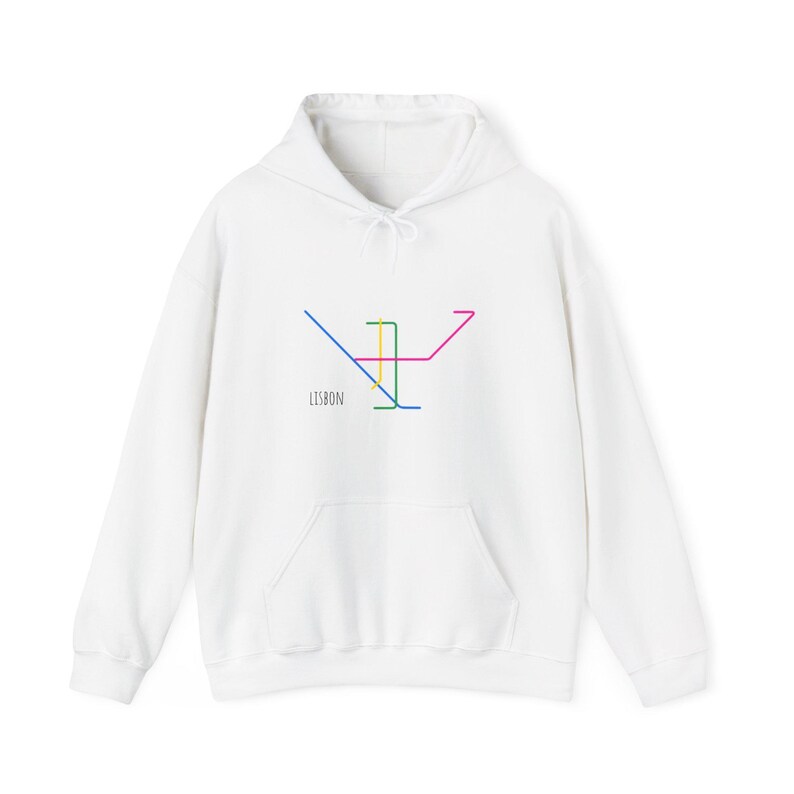 Lisbon Metro Map Hoodie, Subway / Metro / Underground / Transit ...