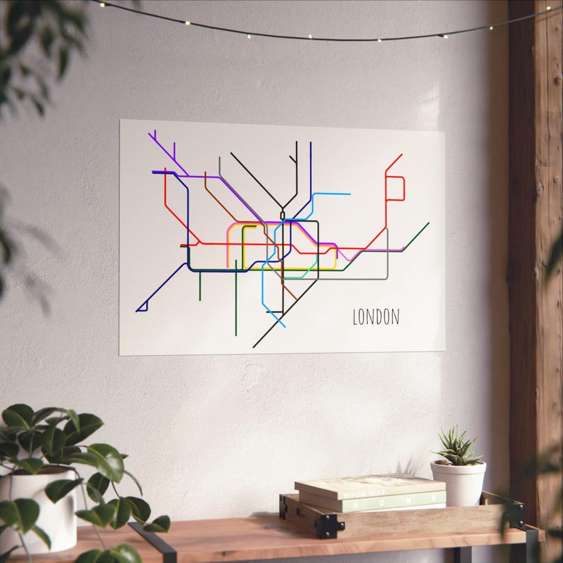 London Underground Map Art, Modern Line Drawn Print - Etsy