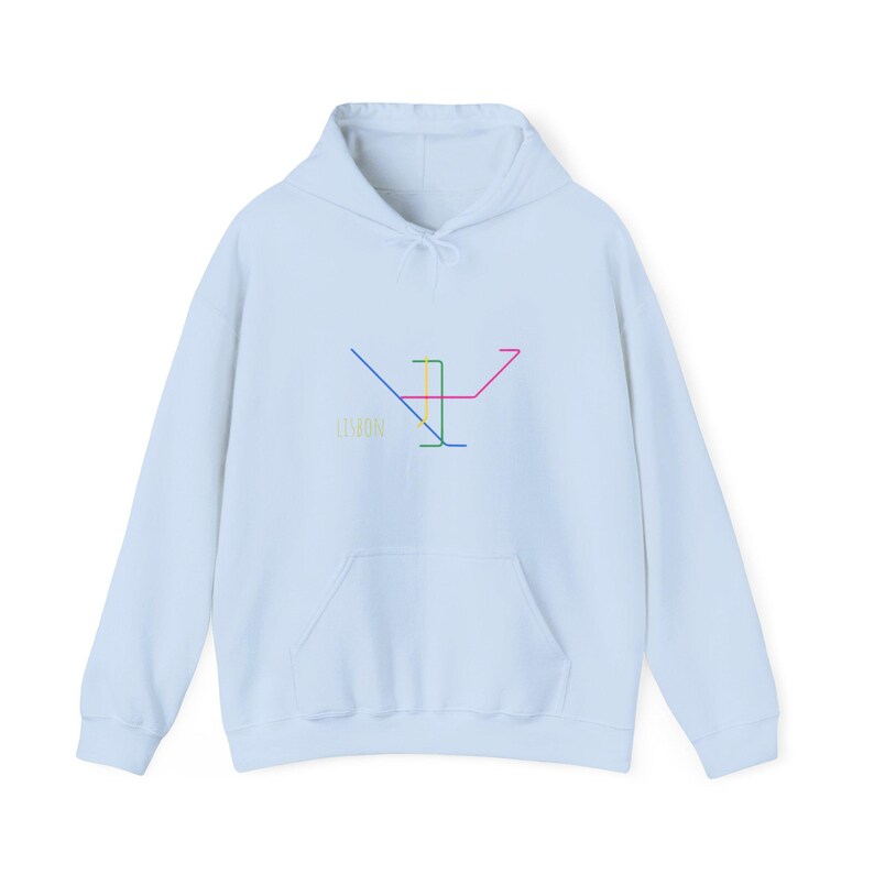 Lisbon Metro Map Hoodie, Subway / Metro / Underground / Transit ...