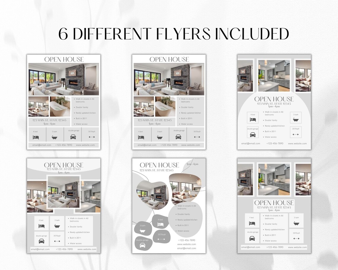 Open House Flyer Bundle Open House Flyer Template Real - Etsy