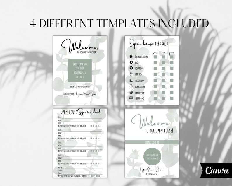 Open House Sign in Sheet W/ QR Code | Open House Sign in Sheet | Open ...