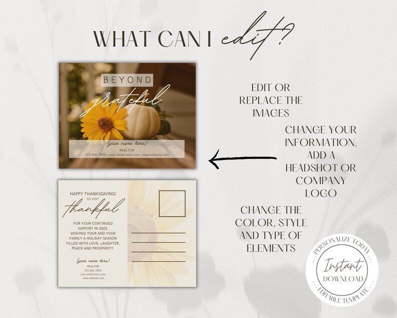 Thanksgiving Postcard, Real Estate Thanksgiving Postcard, Realtor Thank ...