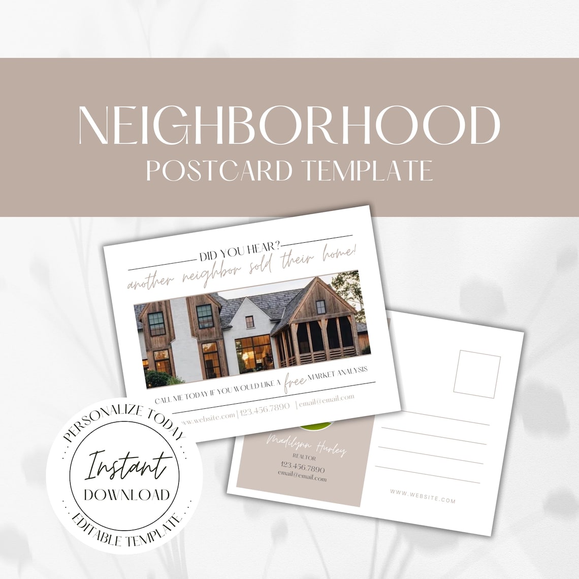 Real Estate Postcards, Your Neighbors Sold Their Home, Real Estate ...