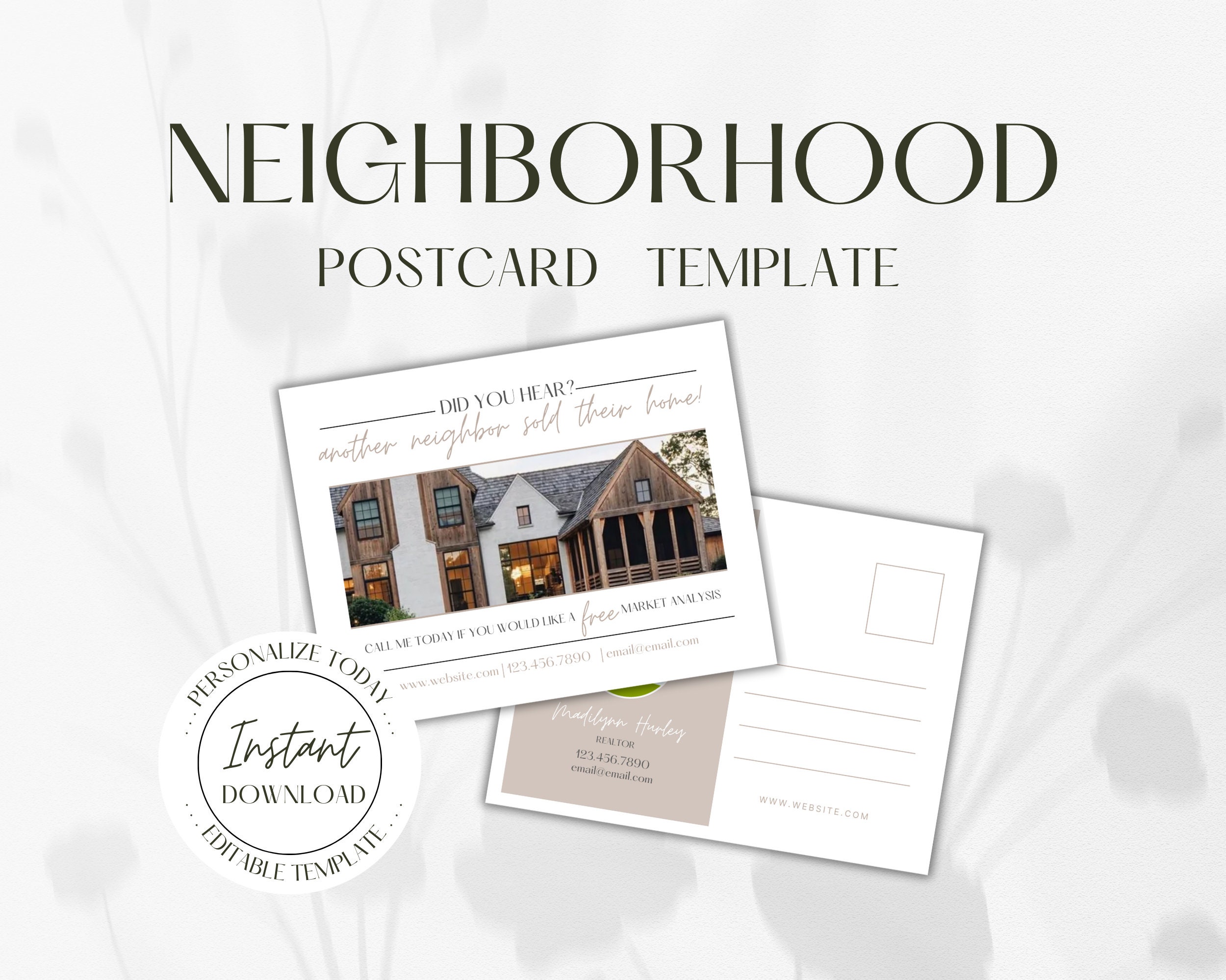 Real Estate Postcards, Your Neighbors Sold Their Home, Real Estate ...